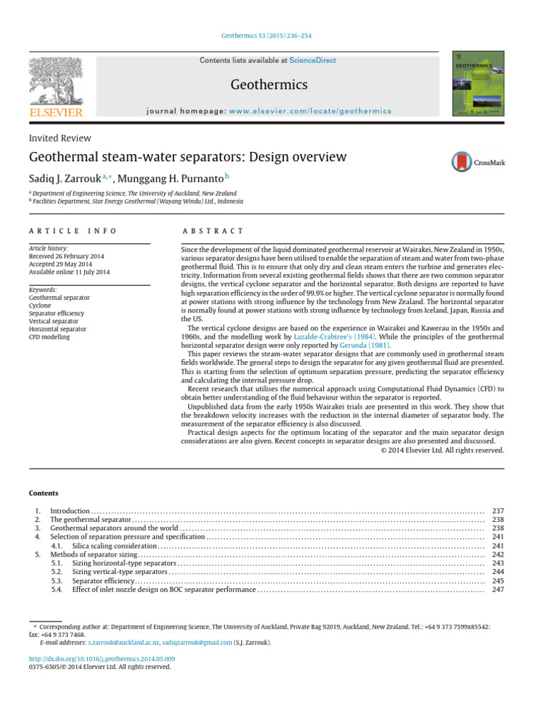 Geothermal Steam-Water Separators Design Overview | PDF | Turbine | Steam