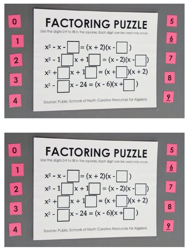 Factor Puzzle For Printing | PDF