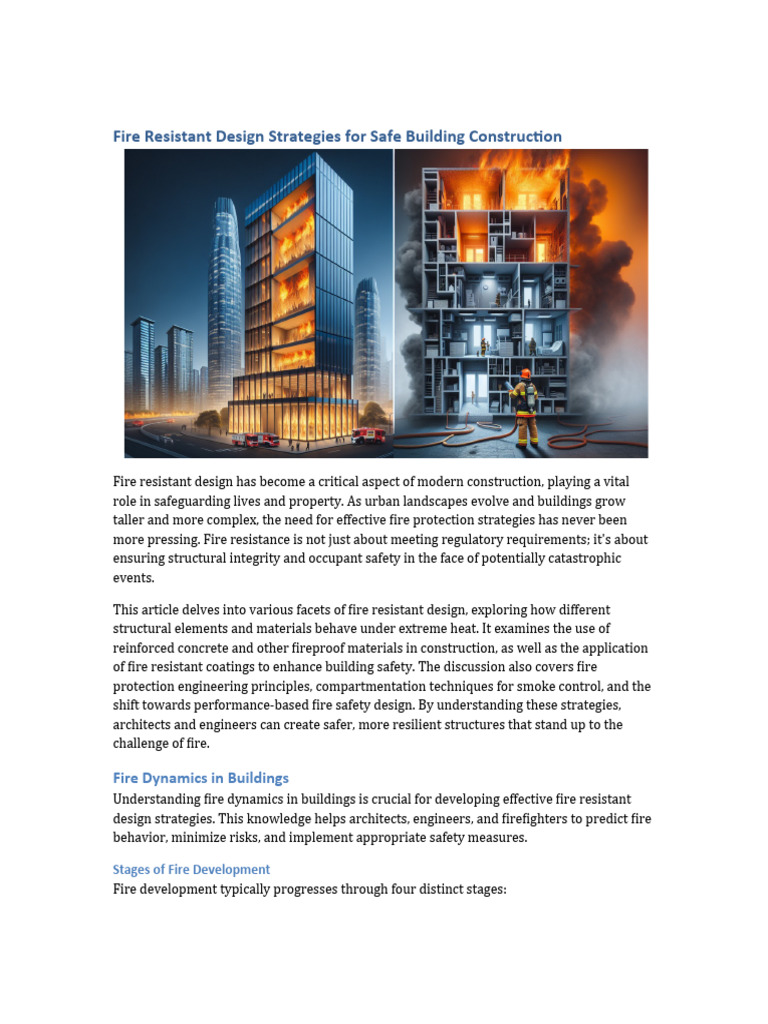 Fire Resistant Design Strategies For Safe Building Construction Pdf Active Fire Protection