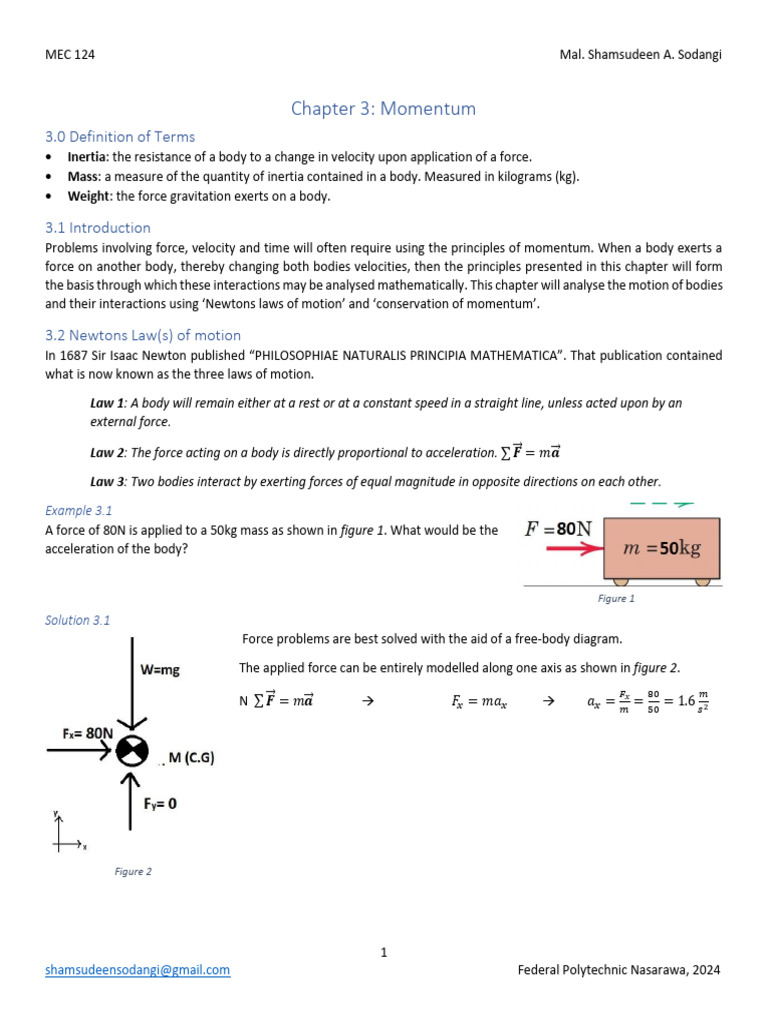PDF Chapter 3 Momentum | PDF | Force | Torque