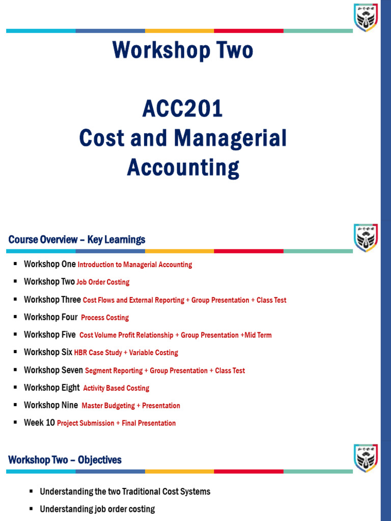 ACC201 Managerial Accounting WK Two Faculty Slides | PDF | Cost Of Goods Sold | Economies