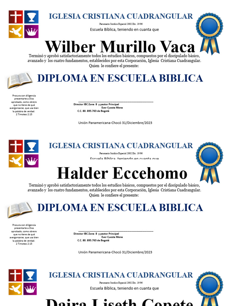 Diploma de Escuela Biblica | PDF | Teología | Concepciones de dios