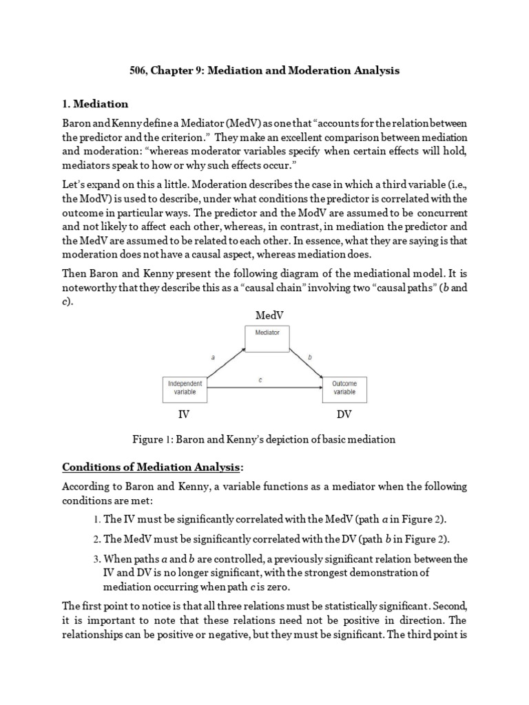 506 - 09 - Mediation and Moderation Analysis | PDF | Dependent And Independent Variables ...