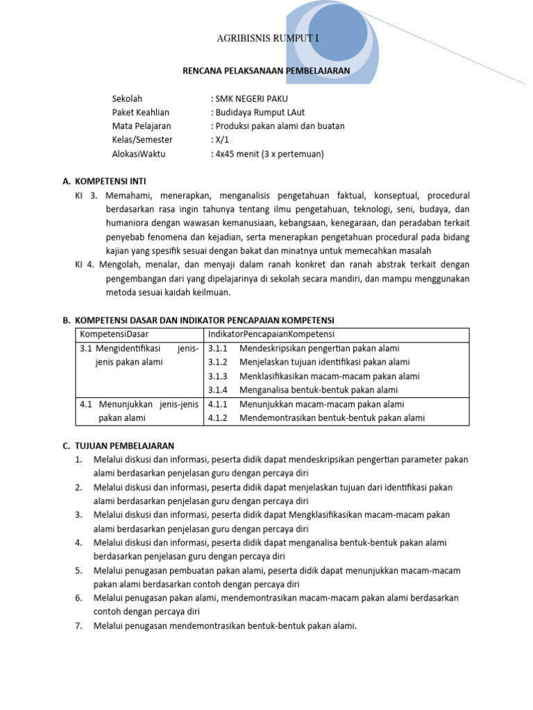 Contoh Pembuatan RPP - | PDF