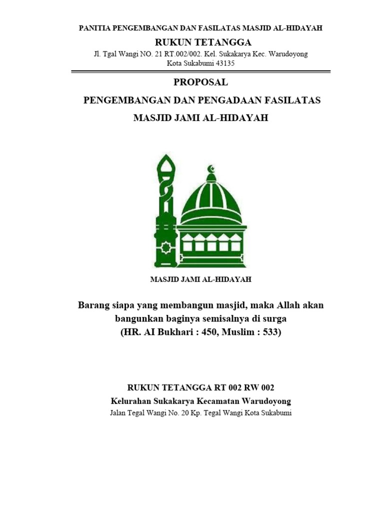 Proposal Pengajuan Pembangunan Pos Kamling-Pengadaan Ronda | PDF
