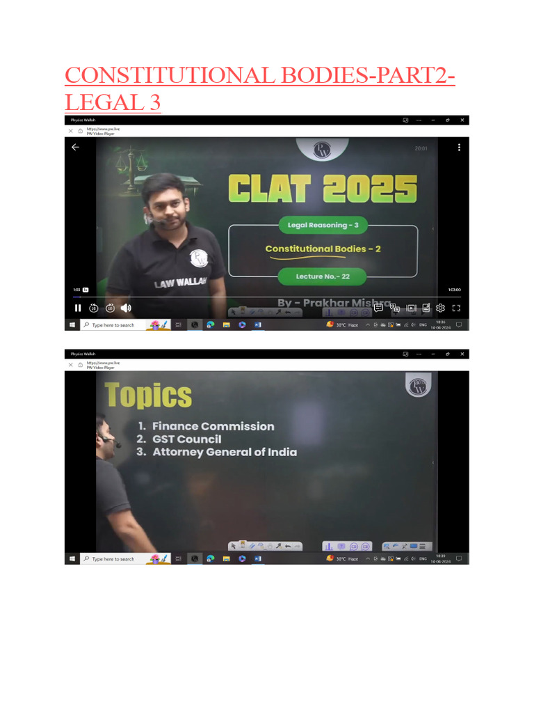 Constitutional Bodies Lect 22 Legal3 | PDF