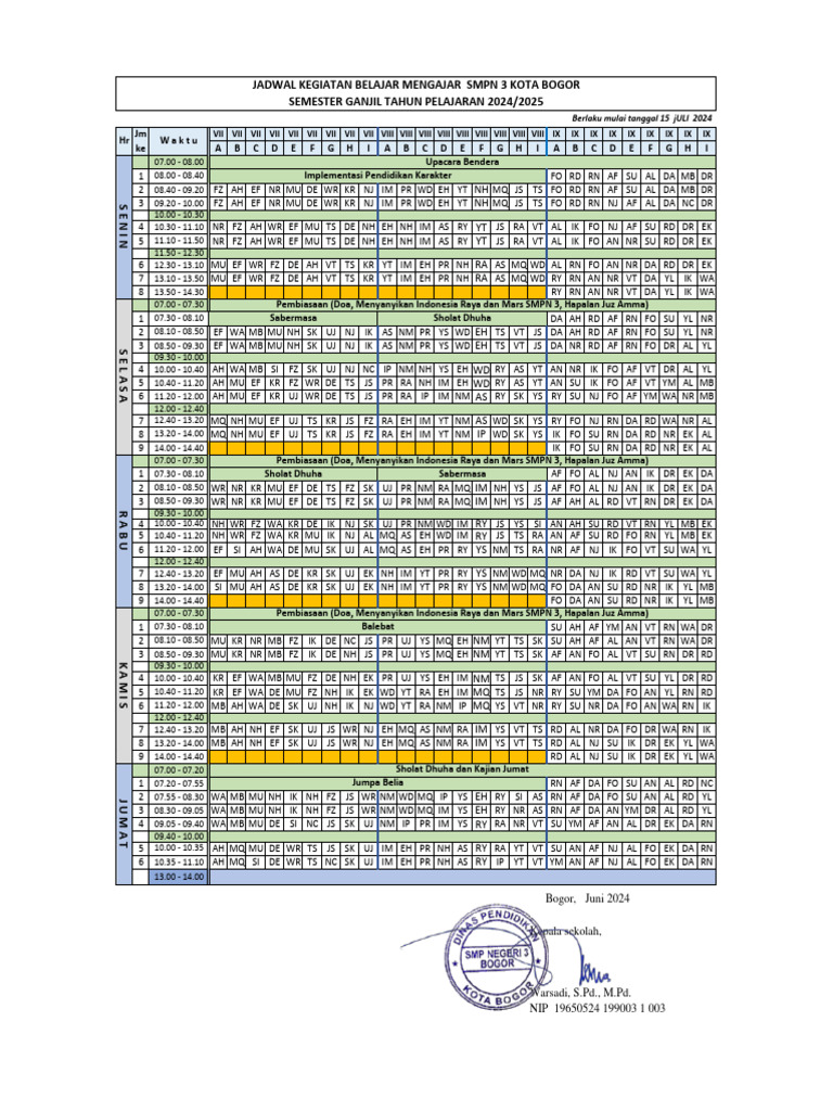 Jadwal KBM - 1 | PDF