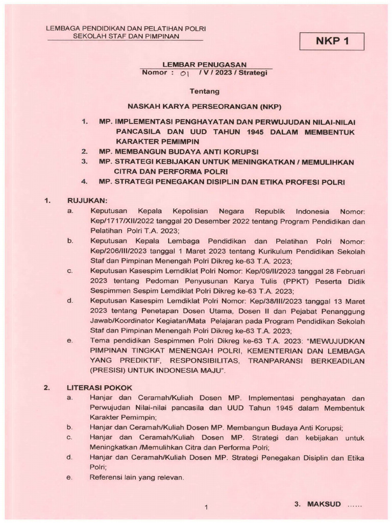 Lembar Penugasan Nkp-1 | PDF