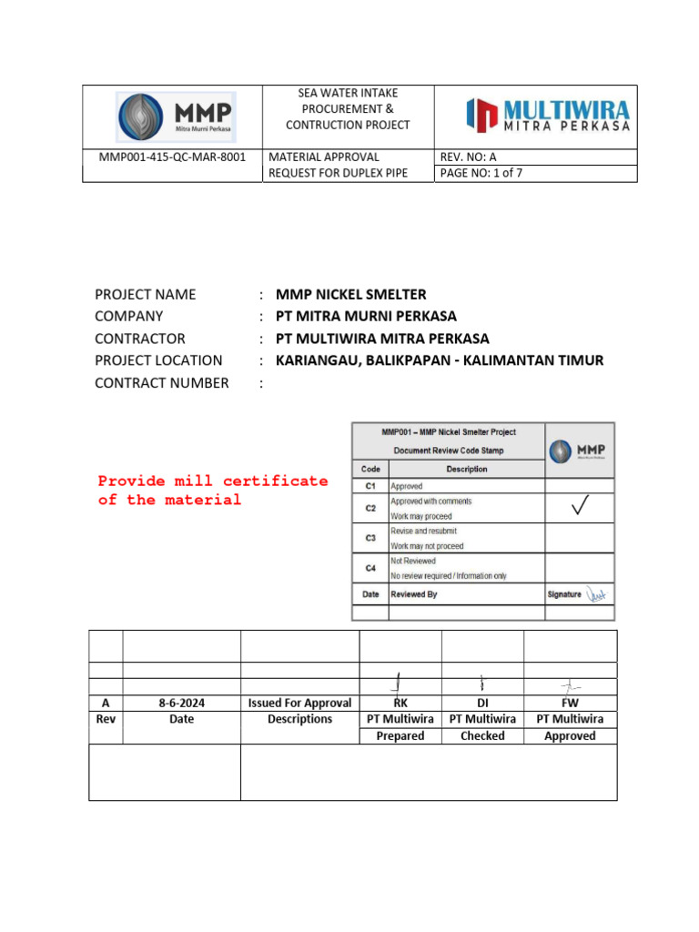 Mmp001 415 QC Mar 8001 Mar Duplex Pipe - c2 | PDF | Pipe (Fluid Conveyance) | Industrial Processes