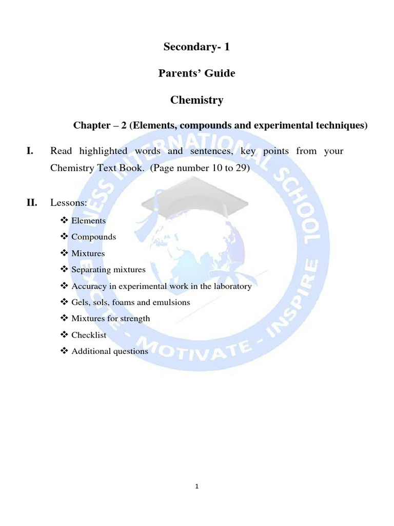Secondary Chemistry Chapter 2 Guide | PDF | Solubility | Redox