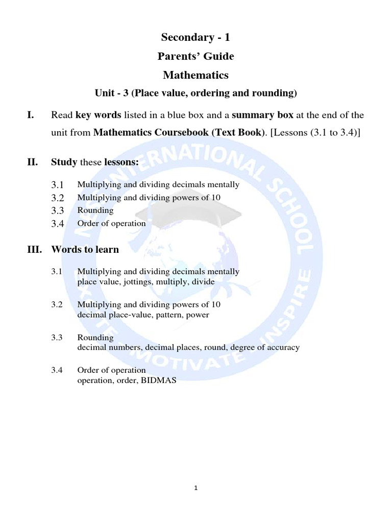 S1 Maths PG Chapter - 3 | PDF | Career & Growth | Teaching Methods ...