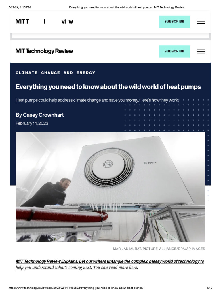 Everything You Need To Know About The Wild World of Heat Pumps - MIT ...