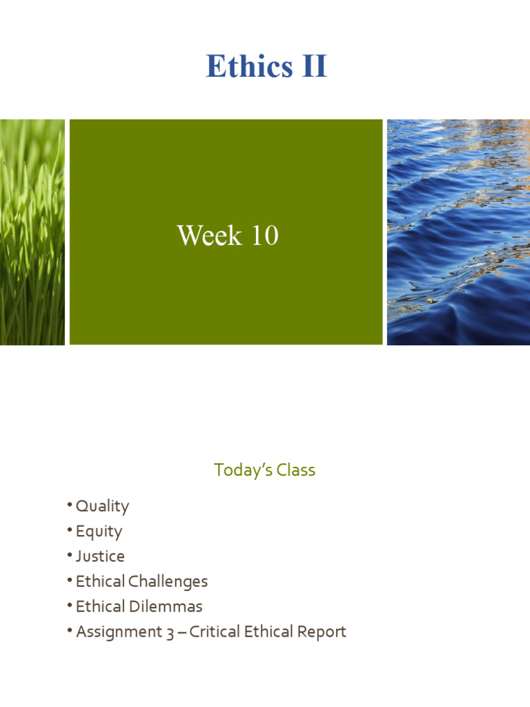 Week 10 - Ethics 2 | PDF | Sustainability | Quality (Business)