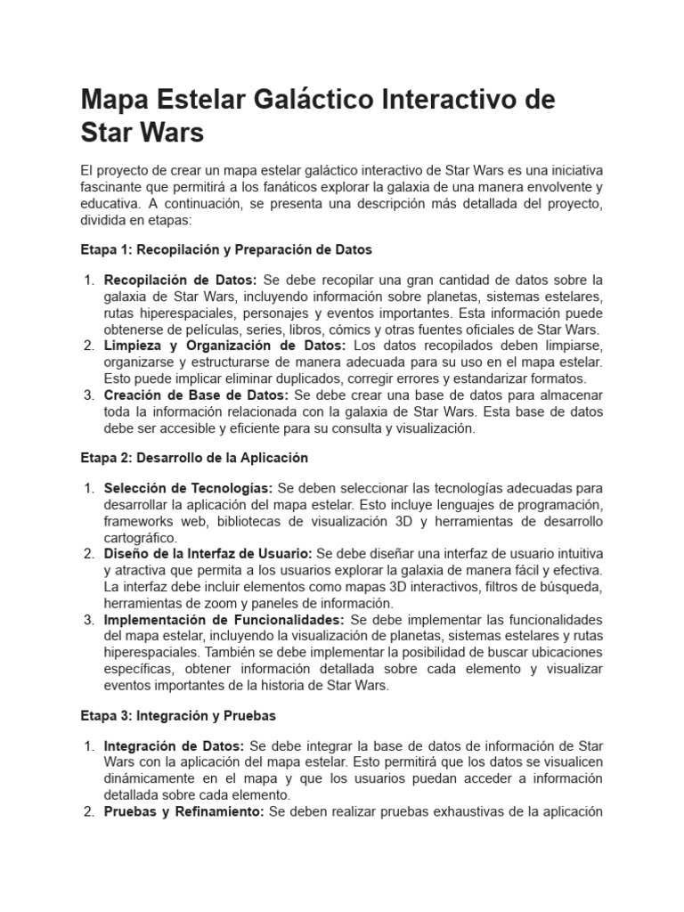 Mapa Estelar Galáctico Interactivo de Star Wars | PDF | Bases de datos | Software de la aplicacion