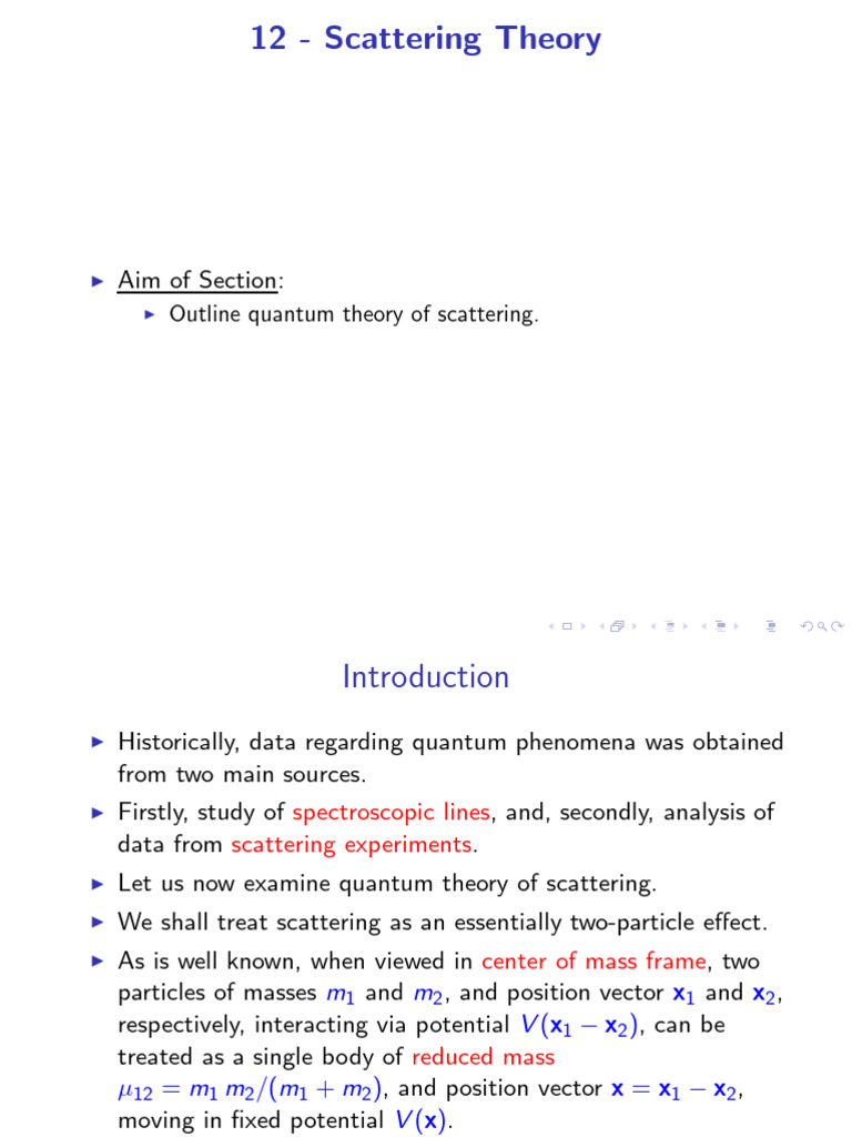 12 Scattering | PDF | Wave Function | Cross Section (Physics)