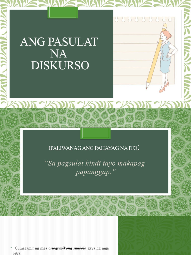 Ang Pasulat Na Diskurso | PDF