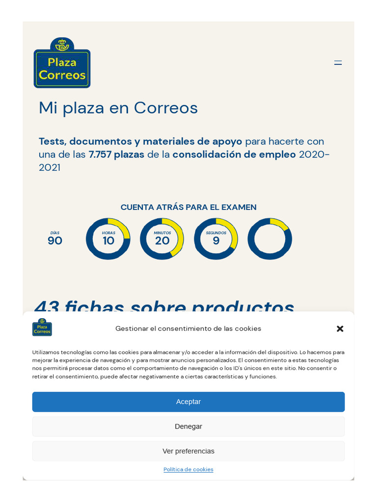 Fichas Sobre Productos Postales de Correos | PDF | Cookie HTTP | Información