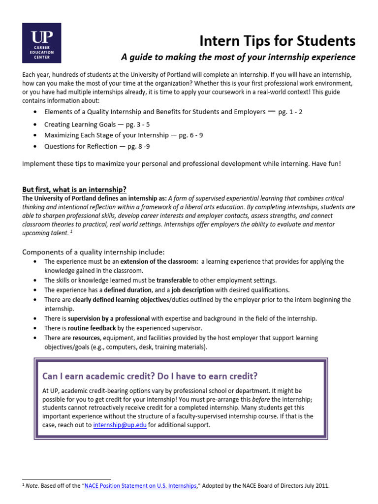 Intern Tips For Students | PDF | Internship | Job Hunting