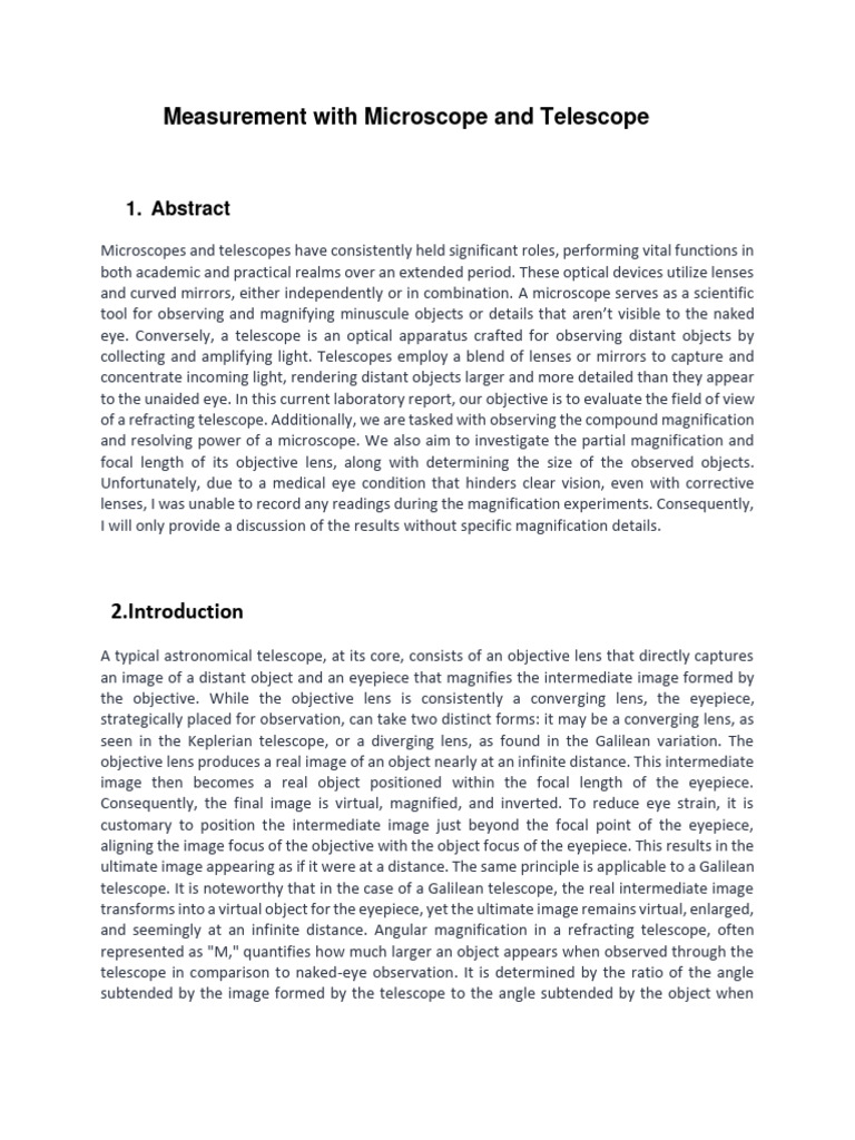 Microscope and Telescope | PDF | Angular Resolution | Optics