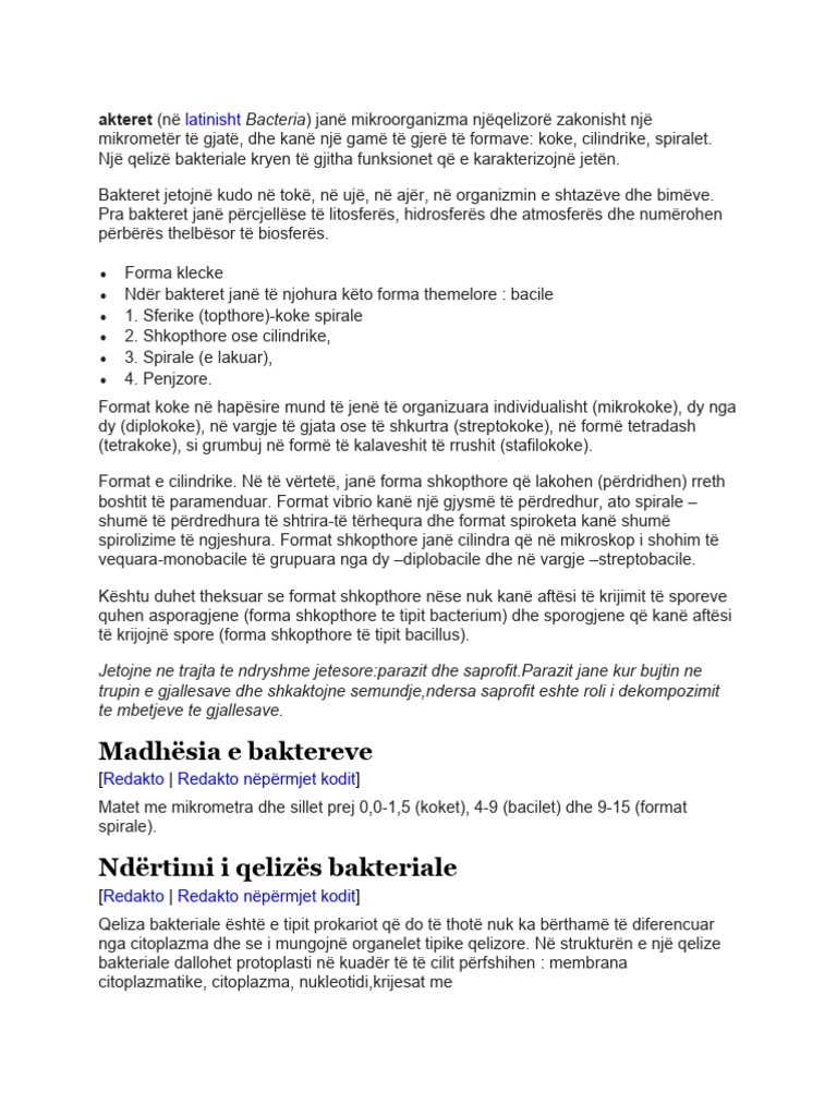 Madhësia e Baktereve: Latinisht | PDF