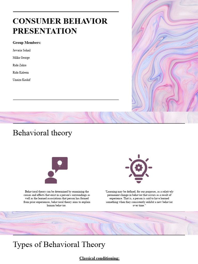 Consumer Behaviour (GROUP 1) | PDF | Reinforcement | Behavior