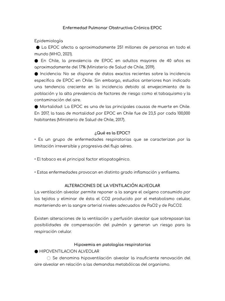 Epoc | PDF | Enfermedad pulmonar obstructiva crónica | Especialidades ...
