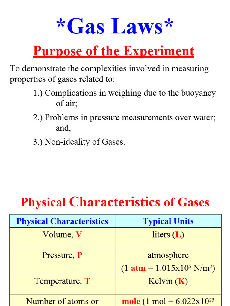Gas Laws Pdf Gases Statistical Mechanics
