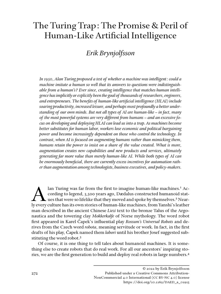 Daedalus Sp22 19 Brynjolfsson | PDF | Artificial Intelligence | Intelligence (AI) & Semantics