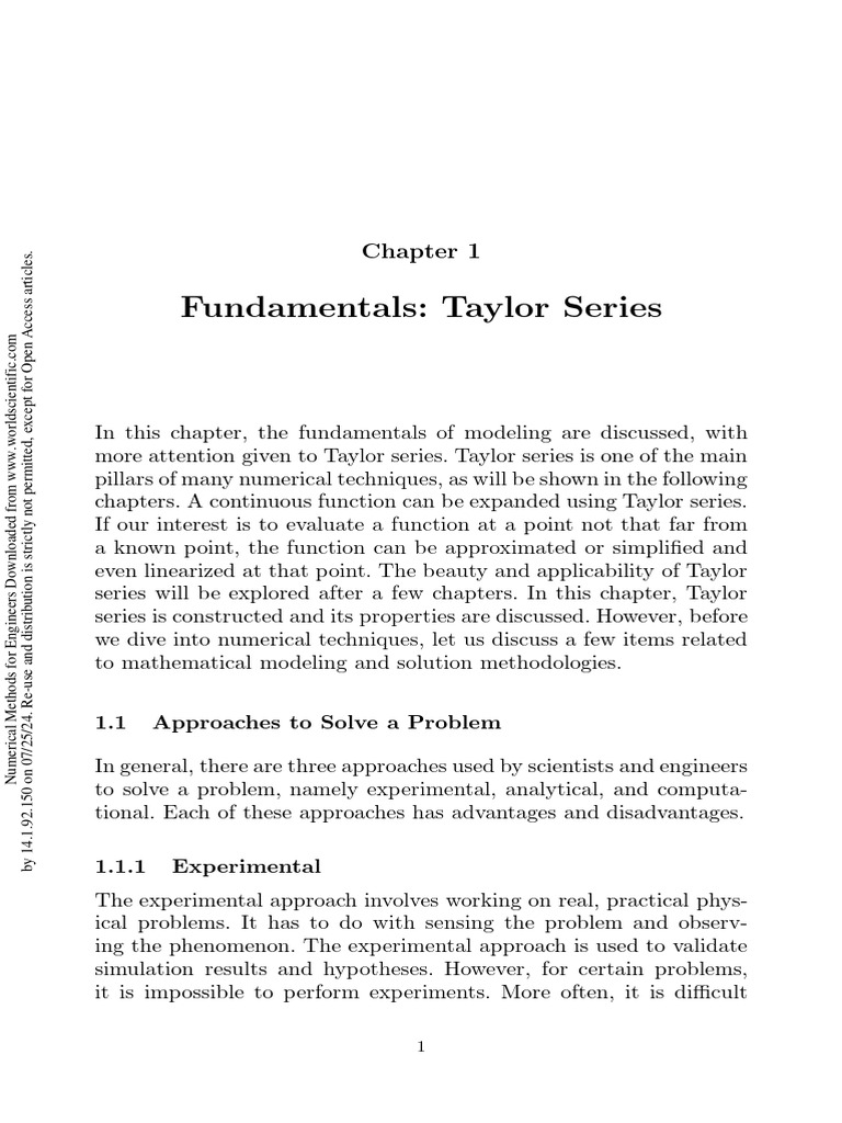 Fundamentals Taylor Series | PDF | Numerical Analysis | Equations