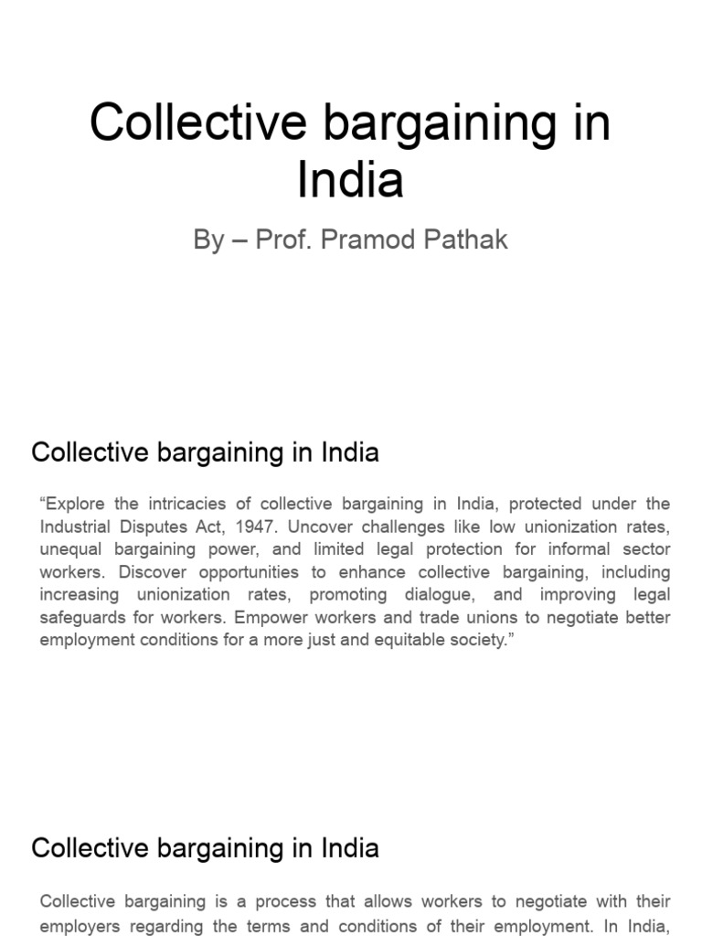 Collective Bargaining in India | PDF | Collective Bargaining | Trade Union