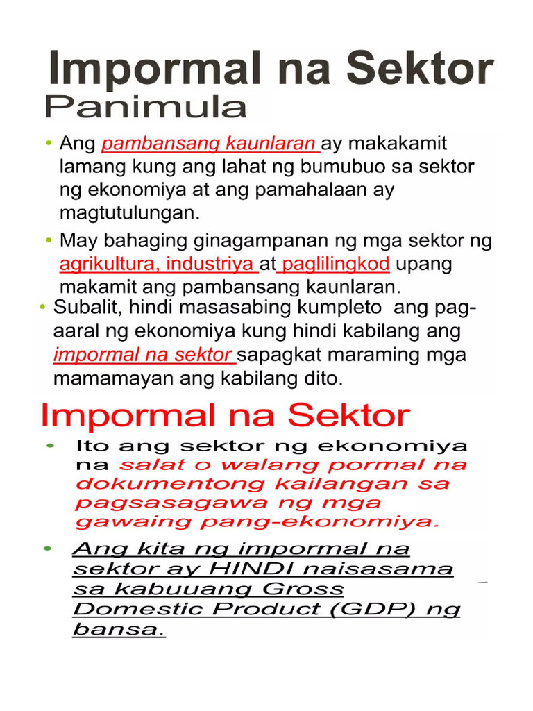 Impormal Na Sektor | PDF