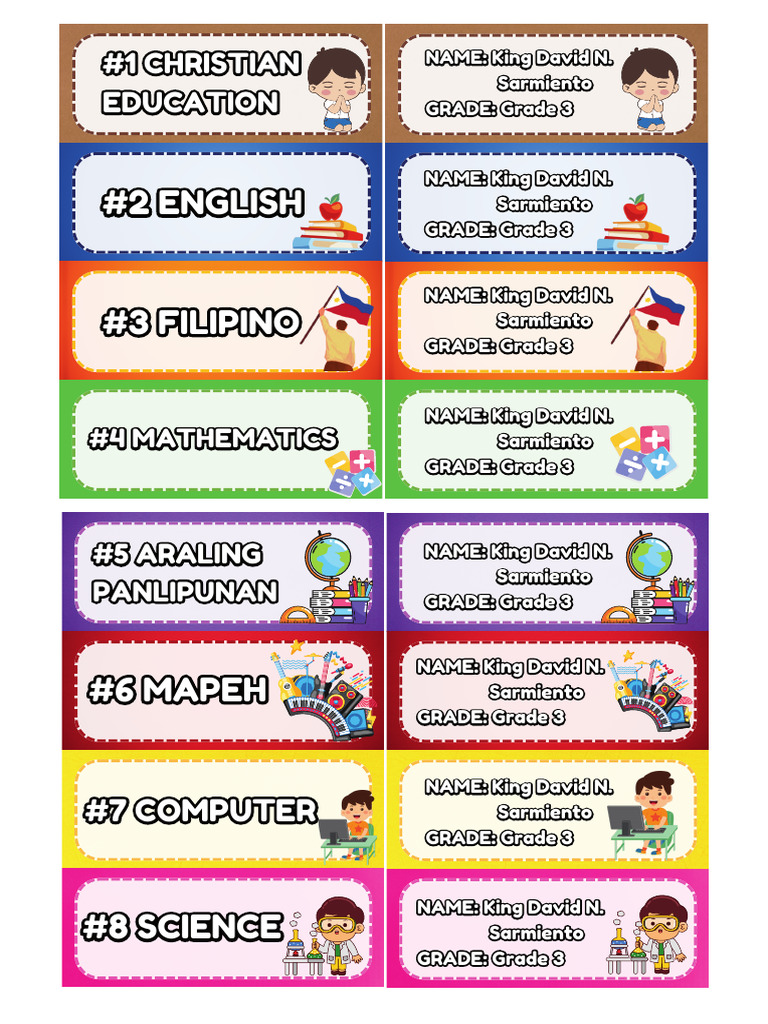 Grade 3 Subject Stickers Overview | PDF | Travel