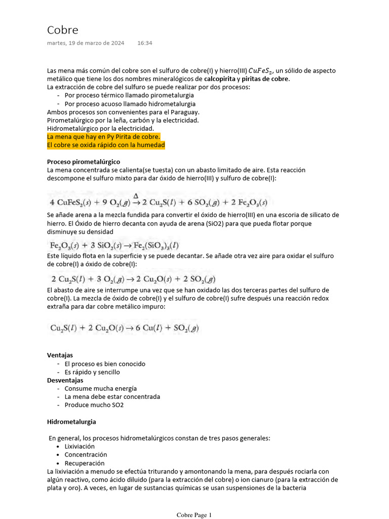 Cobre | PDF | Cobre | Rieles