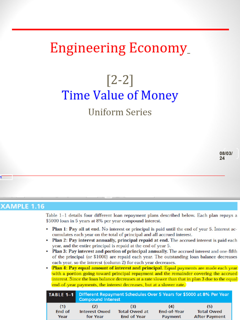 (2-2) Time Value of Money - Uniform Series 2015 | PDF | Present Value ...