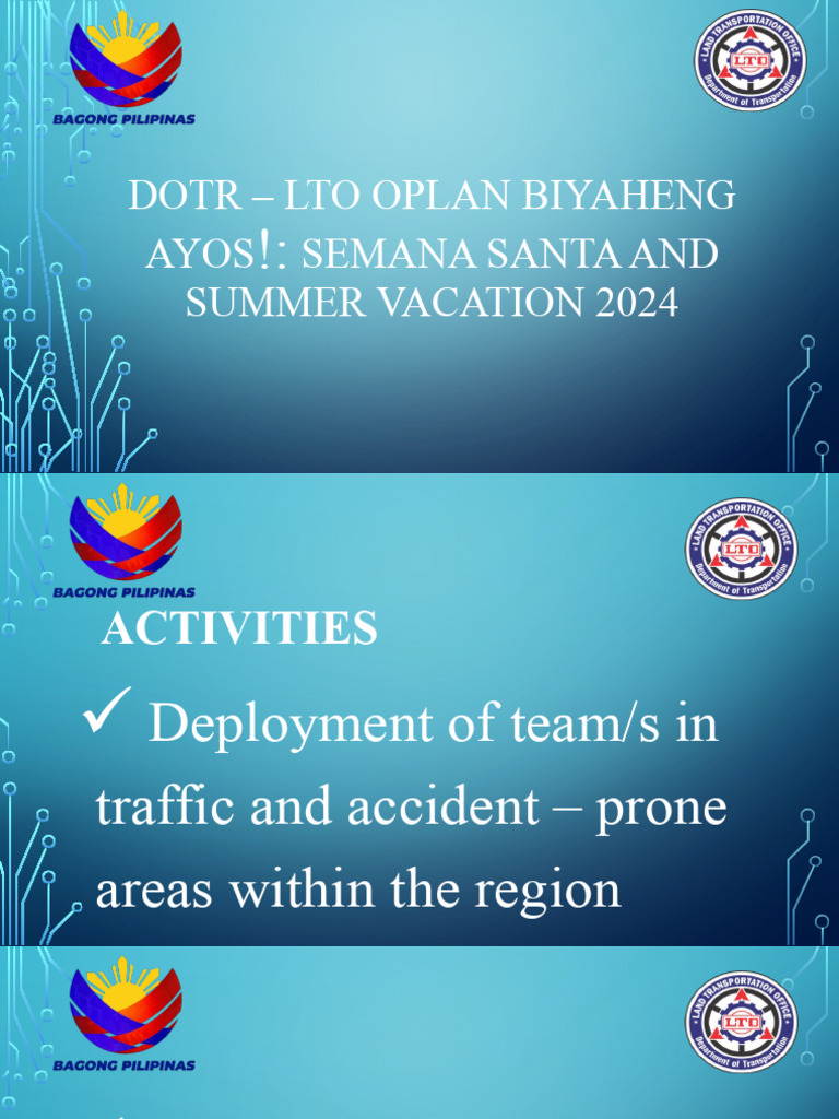 DOTr - Lto Oplan Biyaheng Ayos!2024 | PDF | Driving | Land Transport