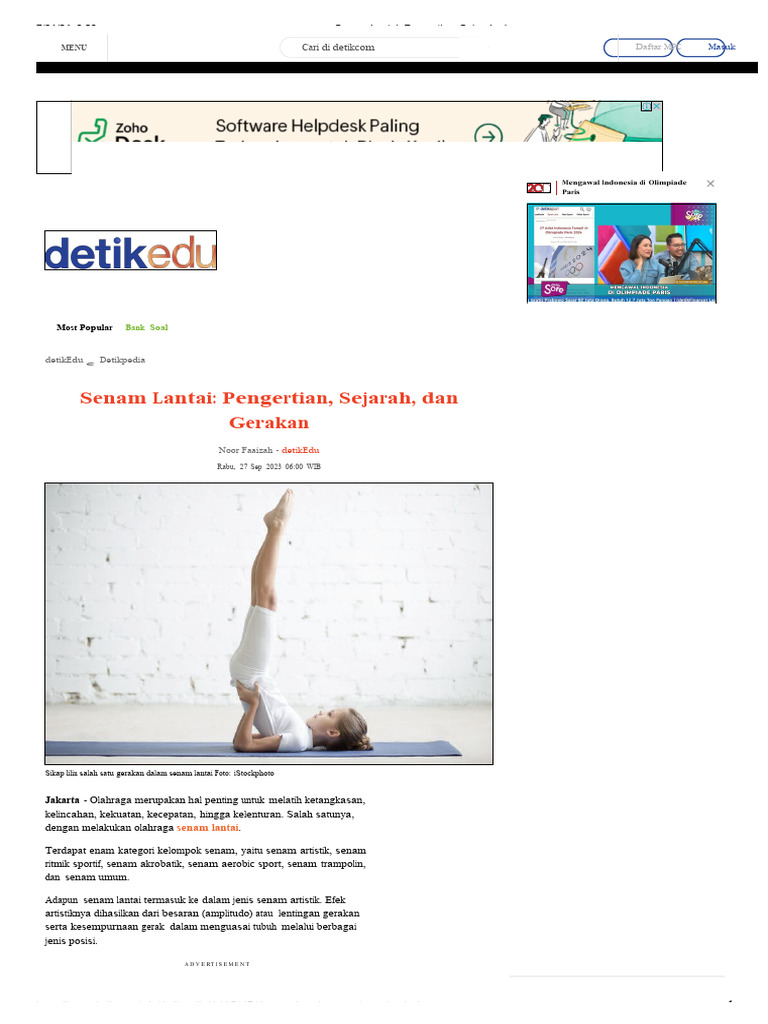 Senam Lantai - Pengertian, Sejarah, Dan Gerakan | PDF