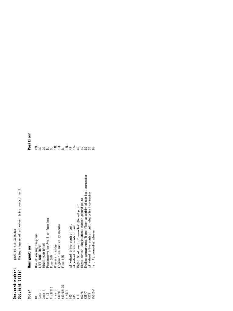 Wiring Diagram of All-Wheel Drive Control Unit | PDF