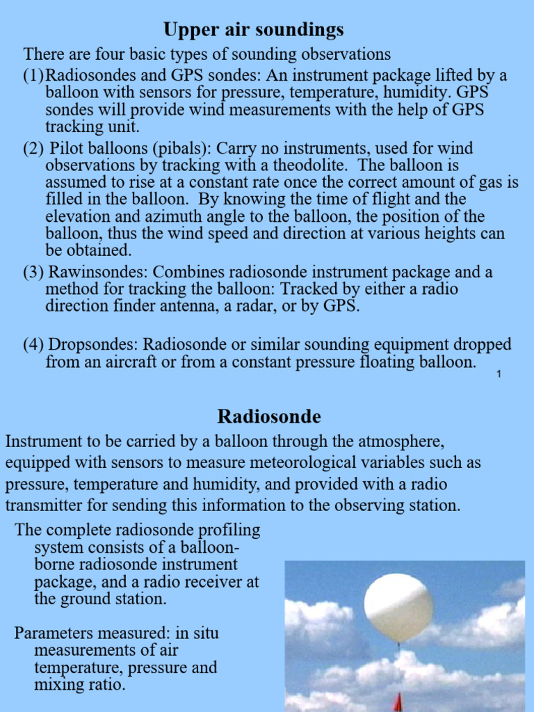 Types of Upper Air Soundings Explained | PDF | Global Positioning ...