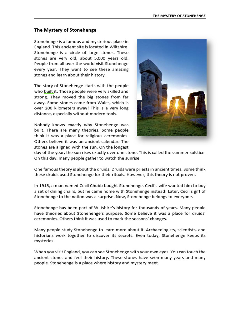 The Mystery of Stonehenge | PDF | Stonehenge