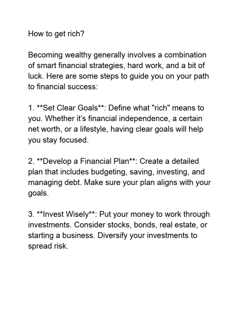 How To Get Rich? | PDF