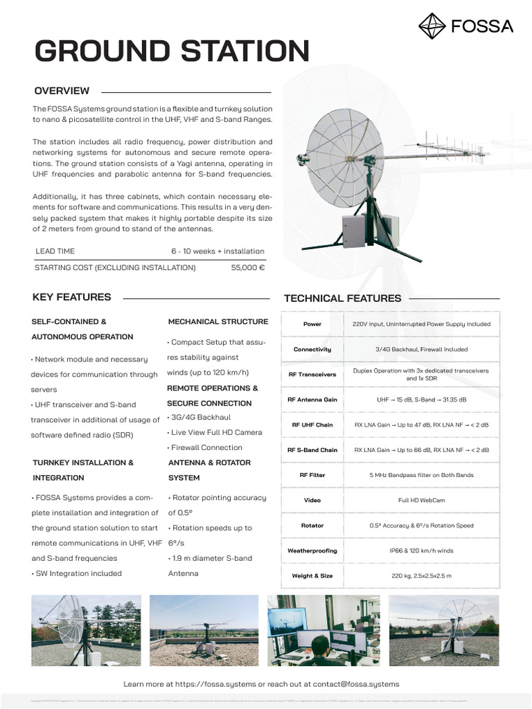Datasheet Fossa Systems Fossa S Band Tuntkey Ground Station 012o9w | PDF | Ultra High Frequency ...