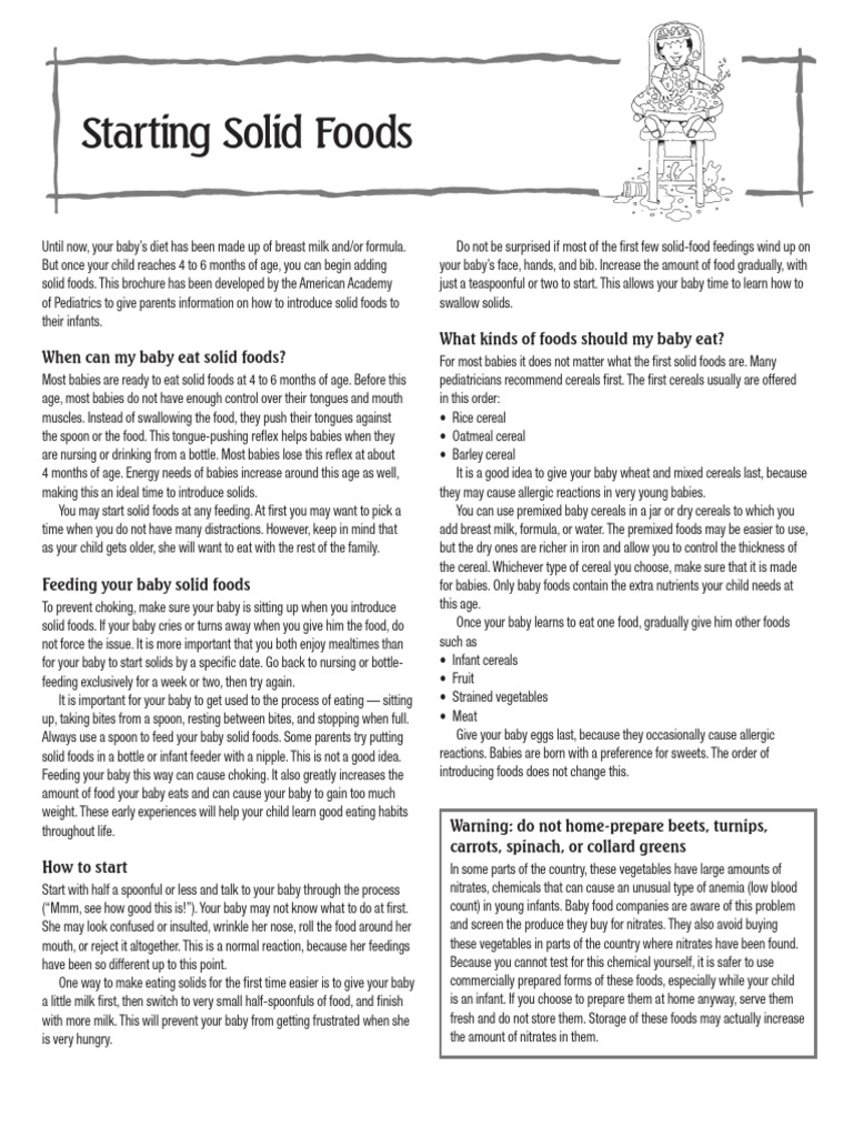 AAP Starting Solid Foods | PDF | Infants | Foods