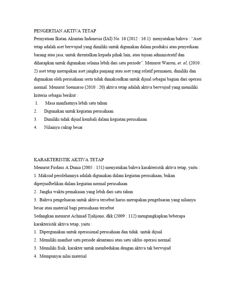 Materi PENGERTIAN AKTIVA TETAP | PDF