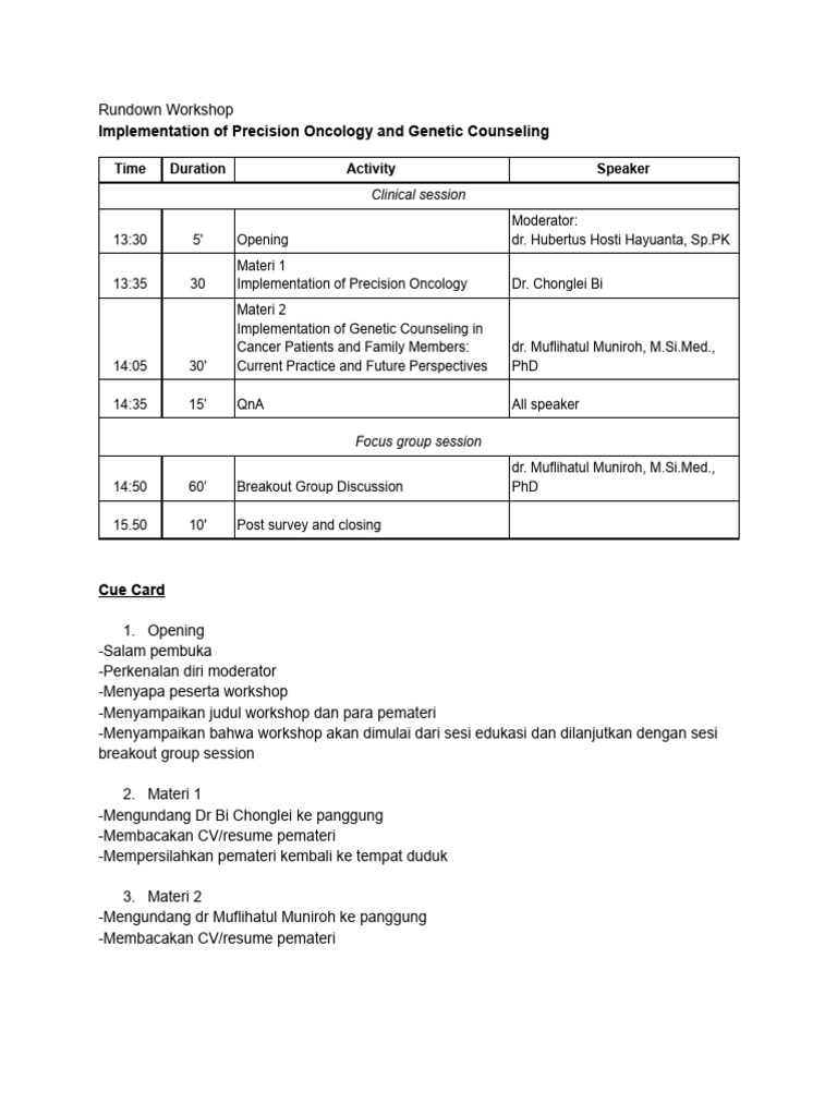 Cue Card Workshop | PDF