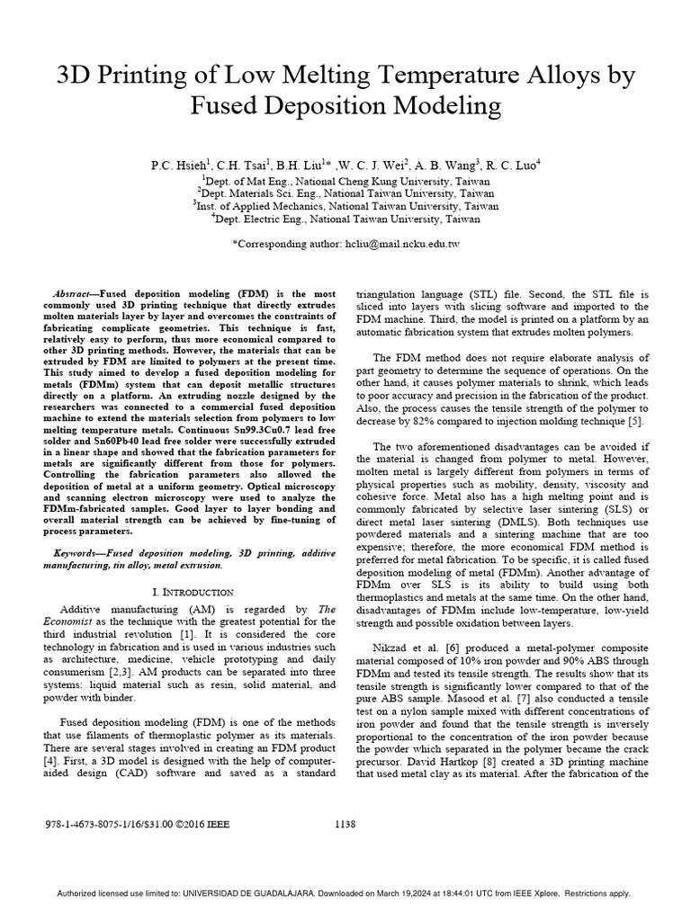 3D_printing_of_low_melting_temperature_alloys_by_fused_deposition_modeling | PDF | 3 D Printing ...