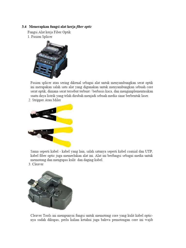 3.6 Menerapkan Fungsi Alat Kerja Fiber Optic | PDF