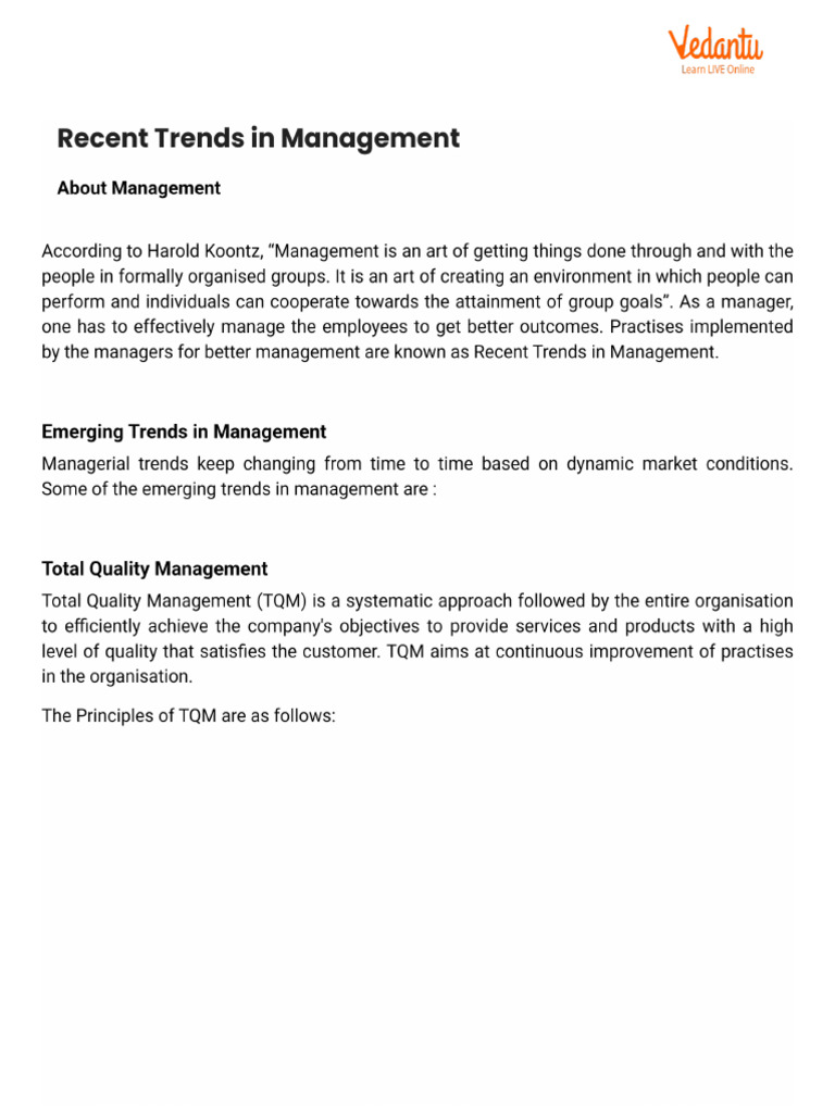 Recent Trends in Management | PDF