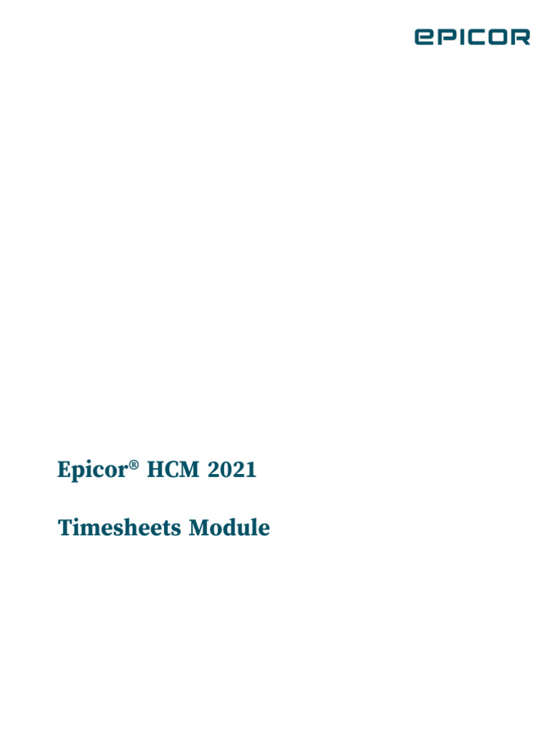HCM 2021 Timesheets Module Implementation Guide | PDF | Internet ...