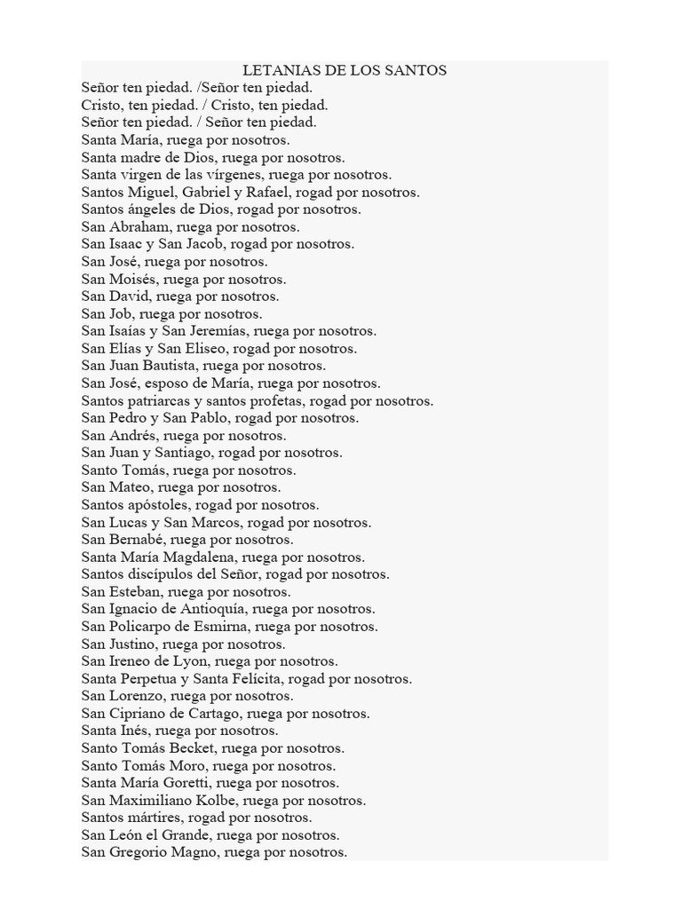 Letanías de los Santos | PDF | María, madre de Jesús | San José