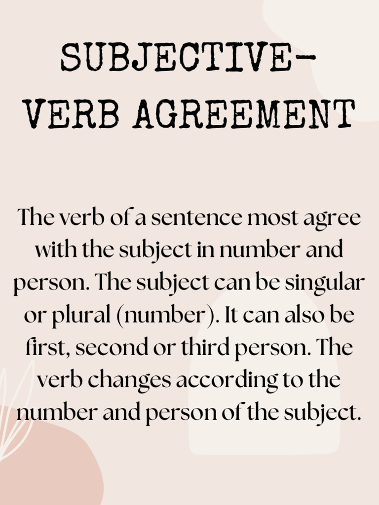 ENGLISH SUBJECTIVE VERB | PDF | Grammatical Number | Plural